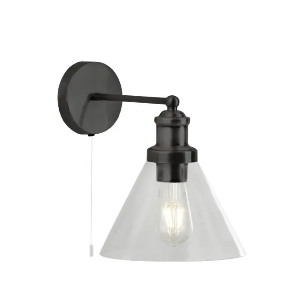 Searchlight 1277BK Pyramid Wall Light in Black | outsidelight.co.uk