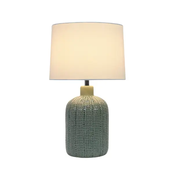 Magnalux ADD01TL Addison Green Ceramic Table Lamp C/W Shade ...