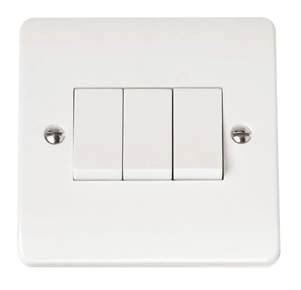 Click CMA013 White 3Gang 2 Way Switch | outsidelight.co.uk