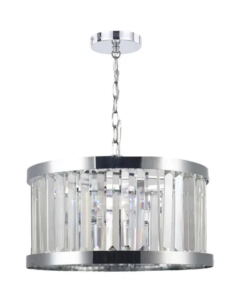 Pandora 3 Light Crystal Pendant Polished Chrome PAN03CH Magnalux ...