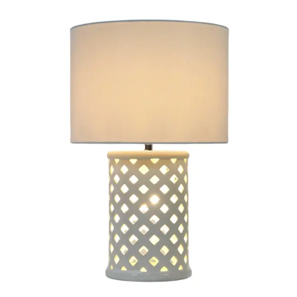 Magnalux SAM02TL Samon Ceramic Table Lamp C/W Shade | outsidelight.co.uk