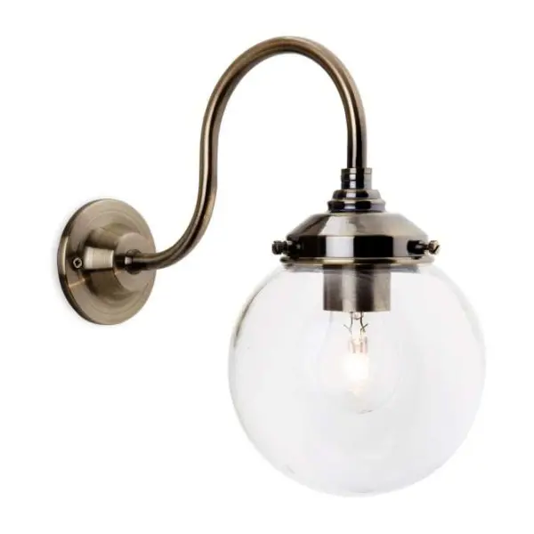 Firstlight 5936AB Victoria Wall Light In Antique Brass With Clear Glass ...